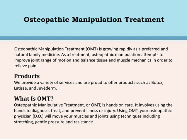 Osteopathic manipulation treatment | PDF | Physical Therapy | Wellness