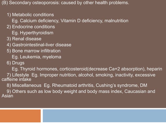 Osteoporosis | PPTX | Endocrine and Metabolic Diseases | Diseases and Conditions