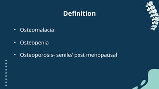 Post Menopausal Osteoporosis in females. | PPTX