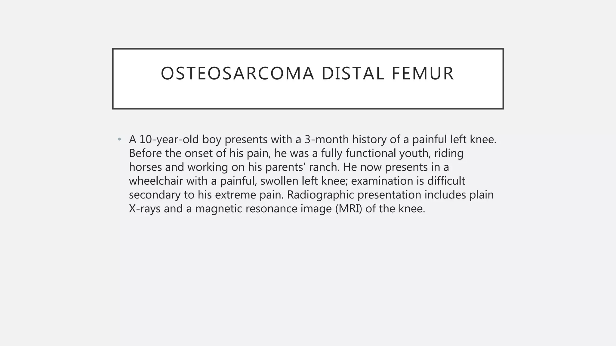 Osteosarcoma & Ewings | PPTX