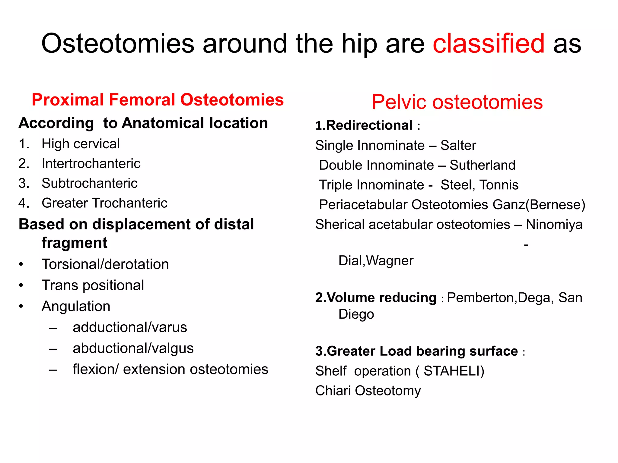 Osteotomies around the hip | PPTX