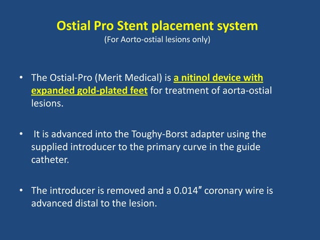 Coronary Ostial stenting techniques:Current status | PPTX | Heart and ...