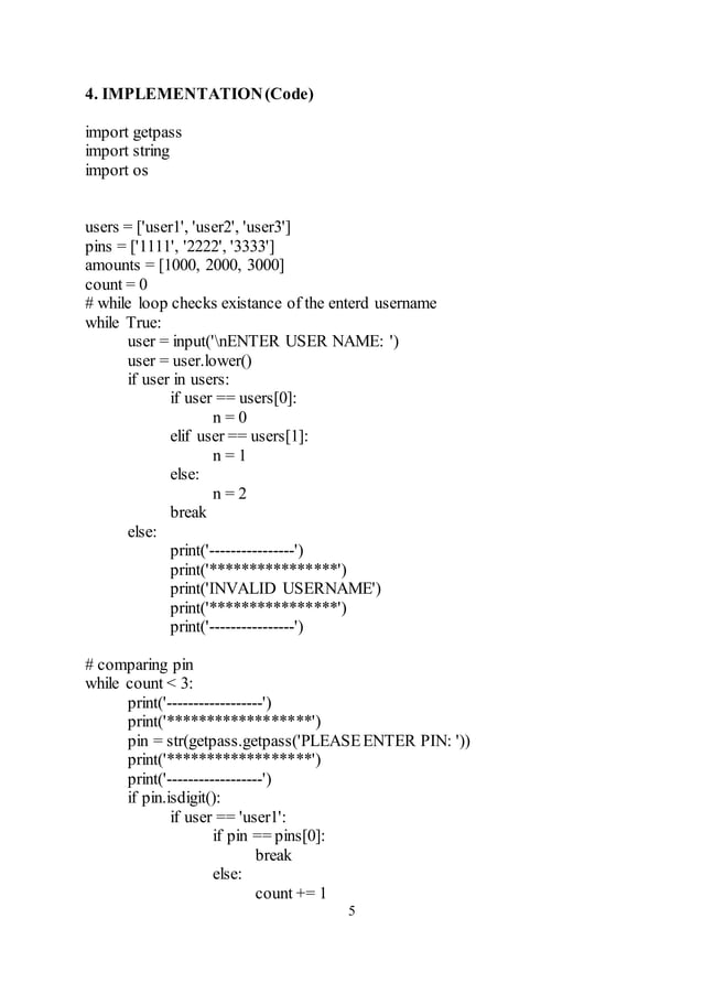 Atm Simulation Mini Project Using Python Programming Language 6148