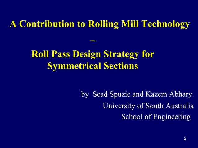 Roll Pass Design strategy | PPT | Physics | Science