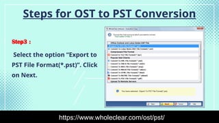 Conversion of Outlook OST file To PST forat.pptx