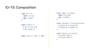 "Objects validation and comparison using runtime types (io-ts ...