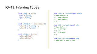 "Objects validation and comparison using runtime types (io-ts ...