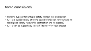 "Objects validation and comparison using runtime types (io-ts ...
