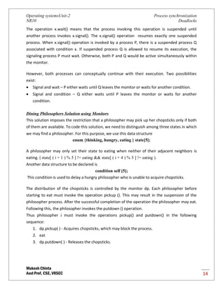 Operating Systems - Process Synchronization and Deadlocks | PDF