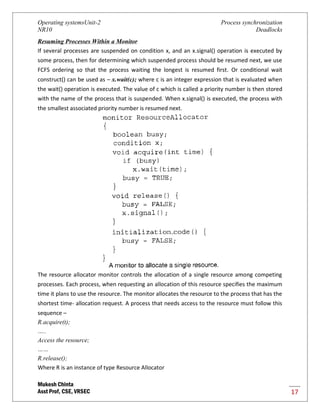 Operating Systems - Process Synchronization and Deadlocks | PDF
