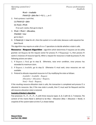 Operating Systems - Process Synchronization and Deadlocks | PDF | Operating Systems | Computer ...