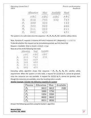 Operating Systems - Process Synchronization and Deadlocks | PDF