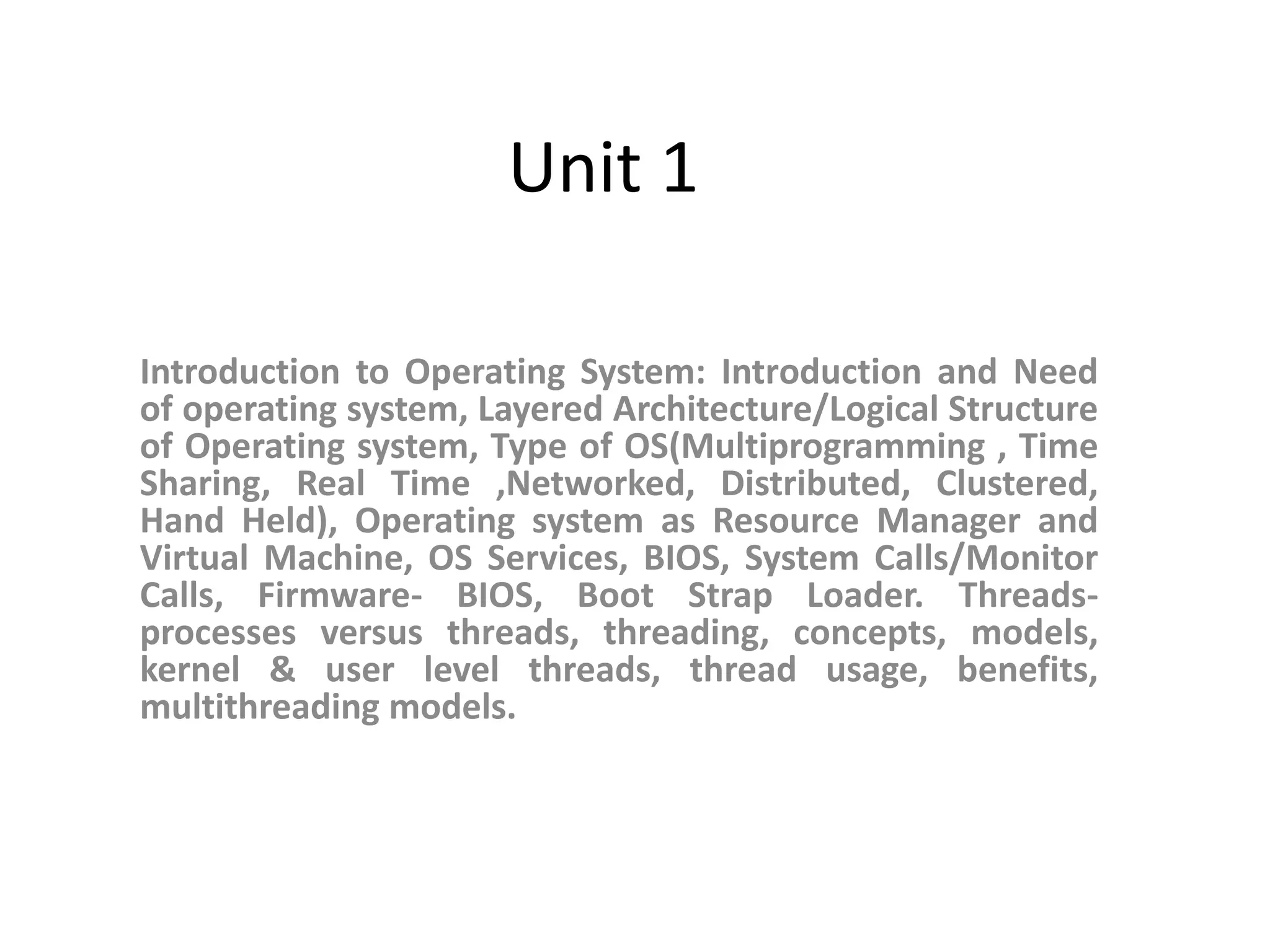 os unit 1 (2).pptx. introduction to operating systems | PPT