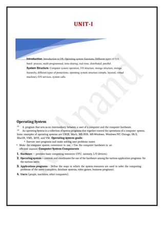 OS UNIT 1 NOTES (1).pptxxdjhvcdkfshfkdhvjdsk | PPTX