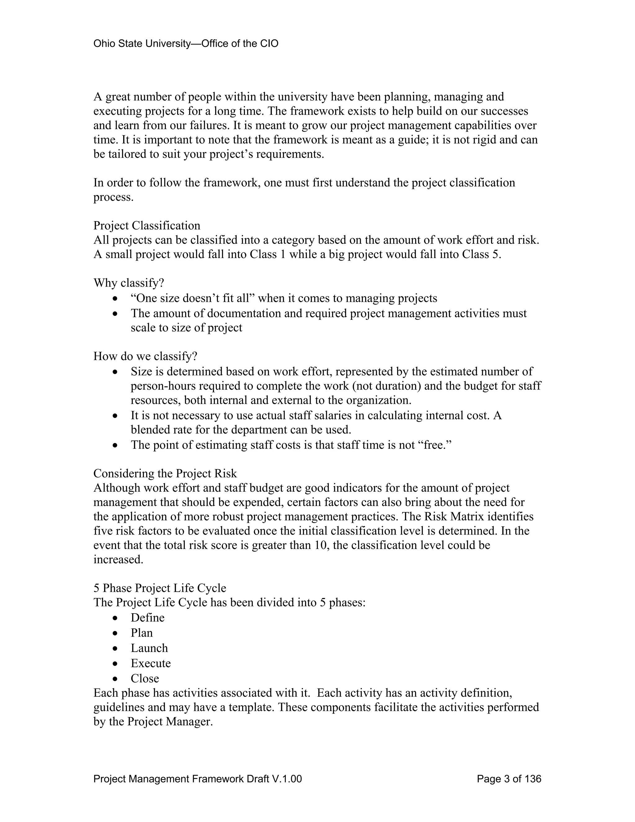 Project management Framework | PDF