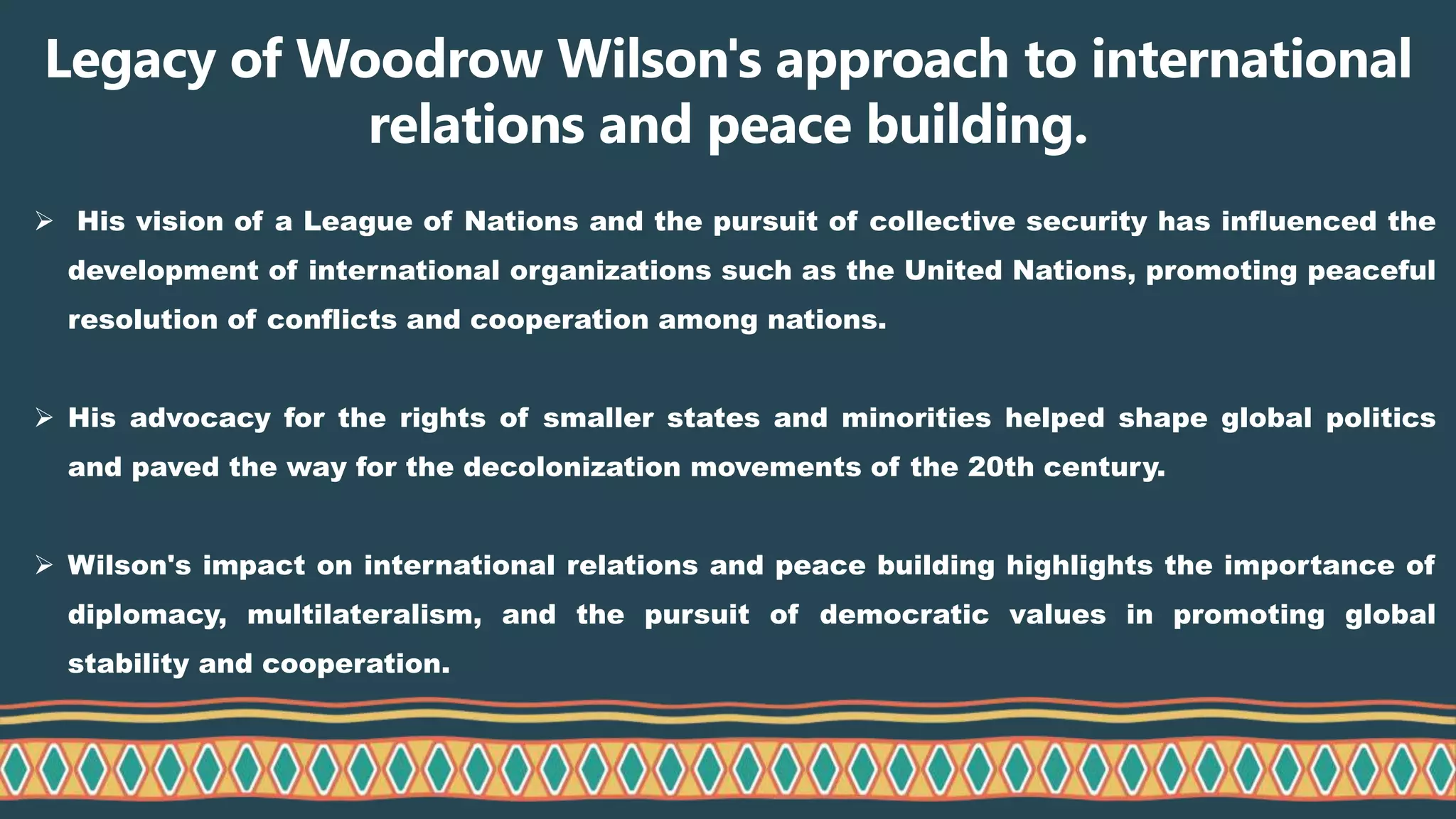 PRESENTATION ON WOODROW WILSON | PPTX | Political Issues & policy ...