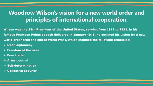 PRESENTATION ON WOODROW WILSON | PPTX | Political Issues & policy ...