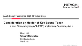 Consideration on Holder-of-Key Bound Token | PPT
