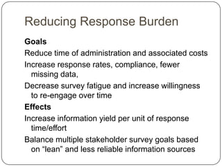 Reducing Response Burden | PPTX