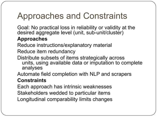 Reducing Response Burden | PPT