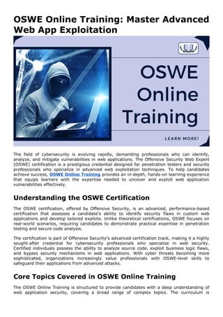 OSWE Online Training_ Master Advanced Web App Exploitation.docx