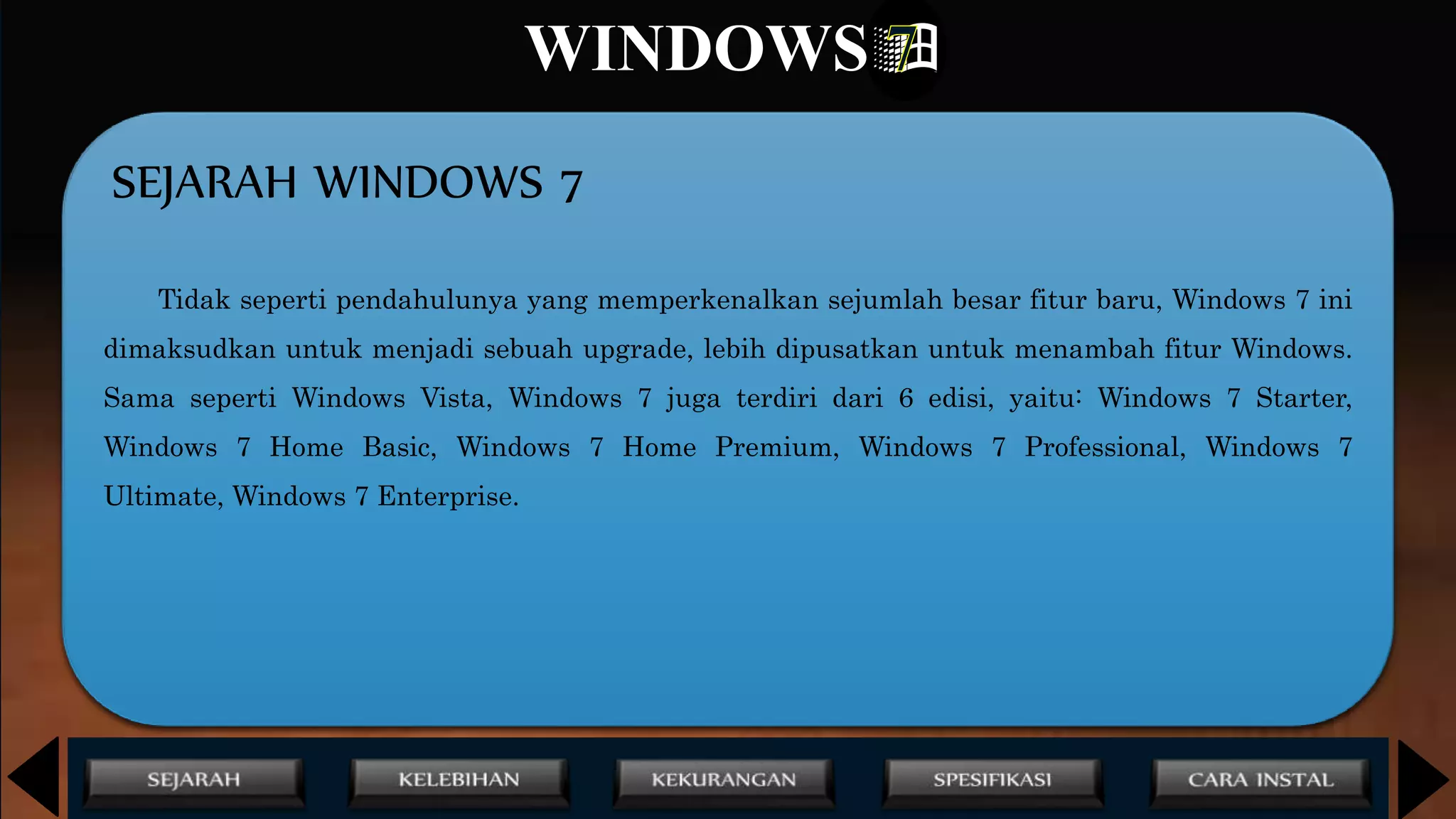 Sistem Operasi : Power Point windows 7 | PPT