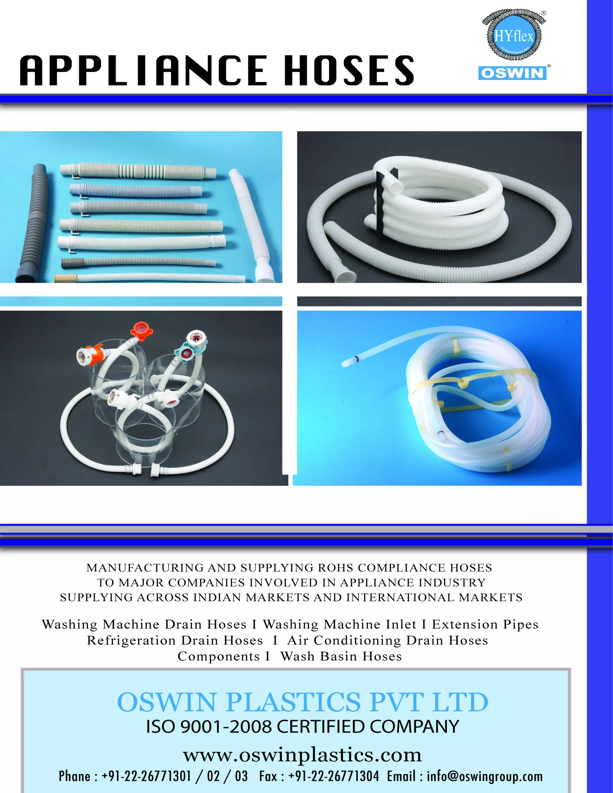 Oswin Plastics Pvt. Ltd., Daman, Hoses, Pipes and Molding Fittings | PDF