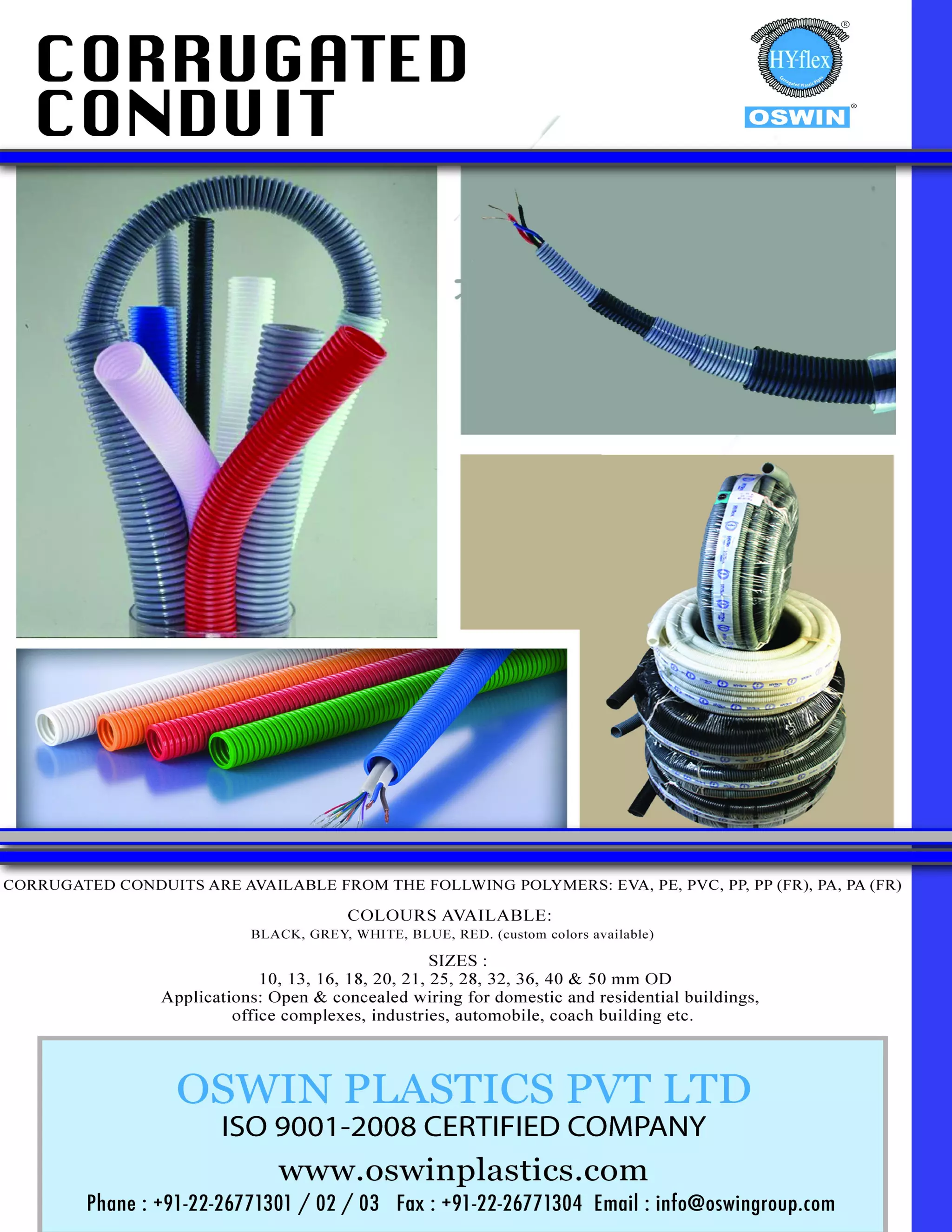 Oswin Plastics Pvt. Ltd., Daman, Hoses, Pipes and Molding Fittings | PDF