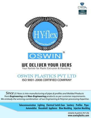 Oswin Plastics Pvt. Ltd., Daman, Hoses, Pipes and Molding Fittings | PDF