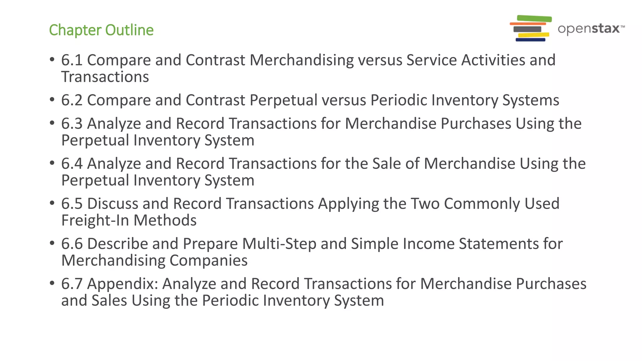 Chapter 6: Merchandising Transaction | PPTX