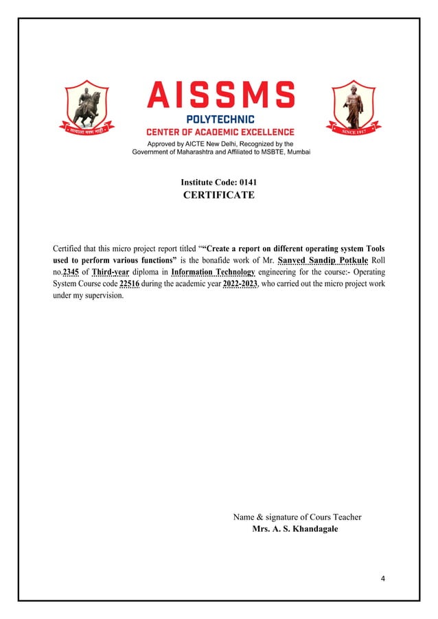 osy microproject[1].pdf | Operating Systems | Computer Software and Applications