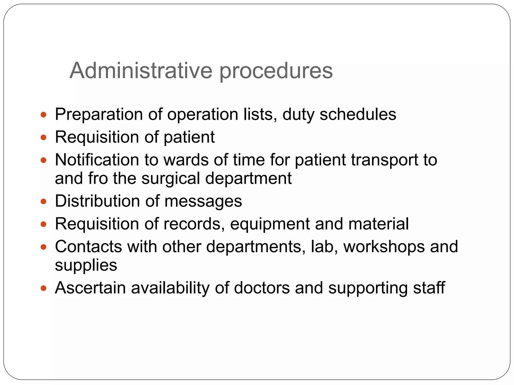 Organization and Management of Operation Theatre | PPT