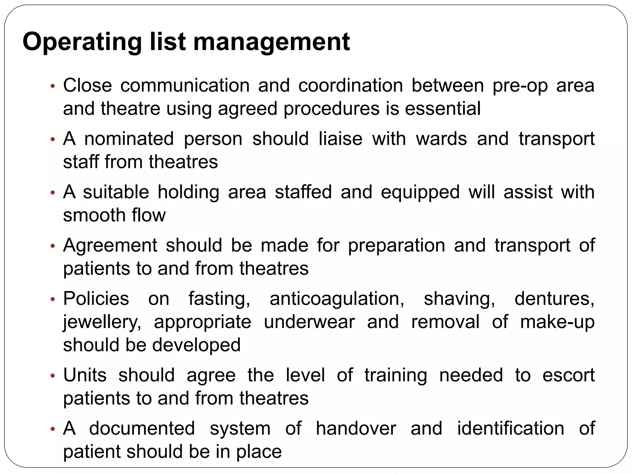 Organization and Management of Operation Theatre | PPT