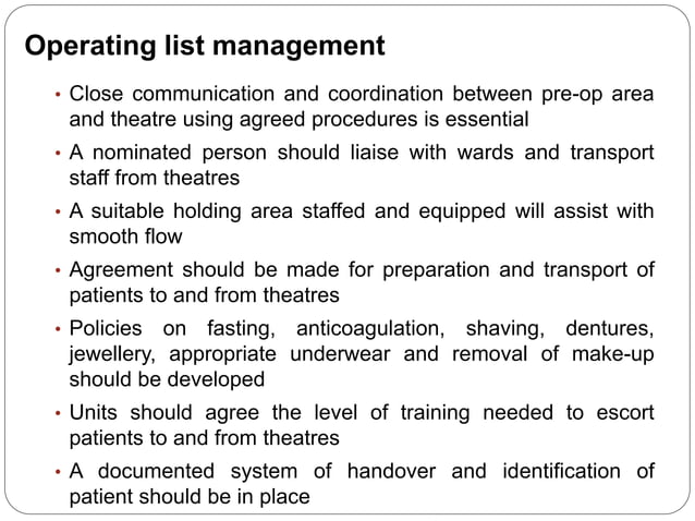 Organization and Management of Operation Theatre | PPT
