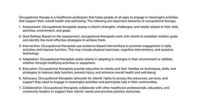 Best Occupational Therapy rules | PPT