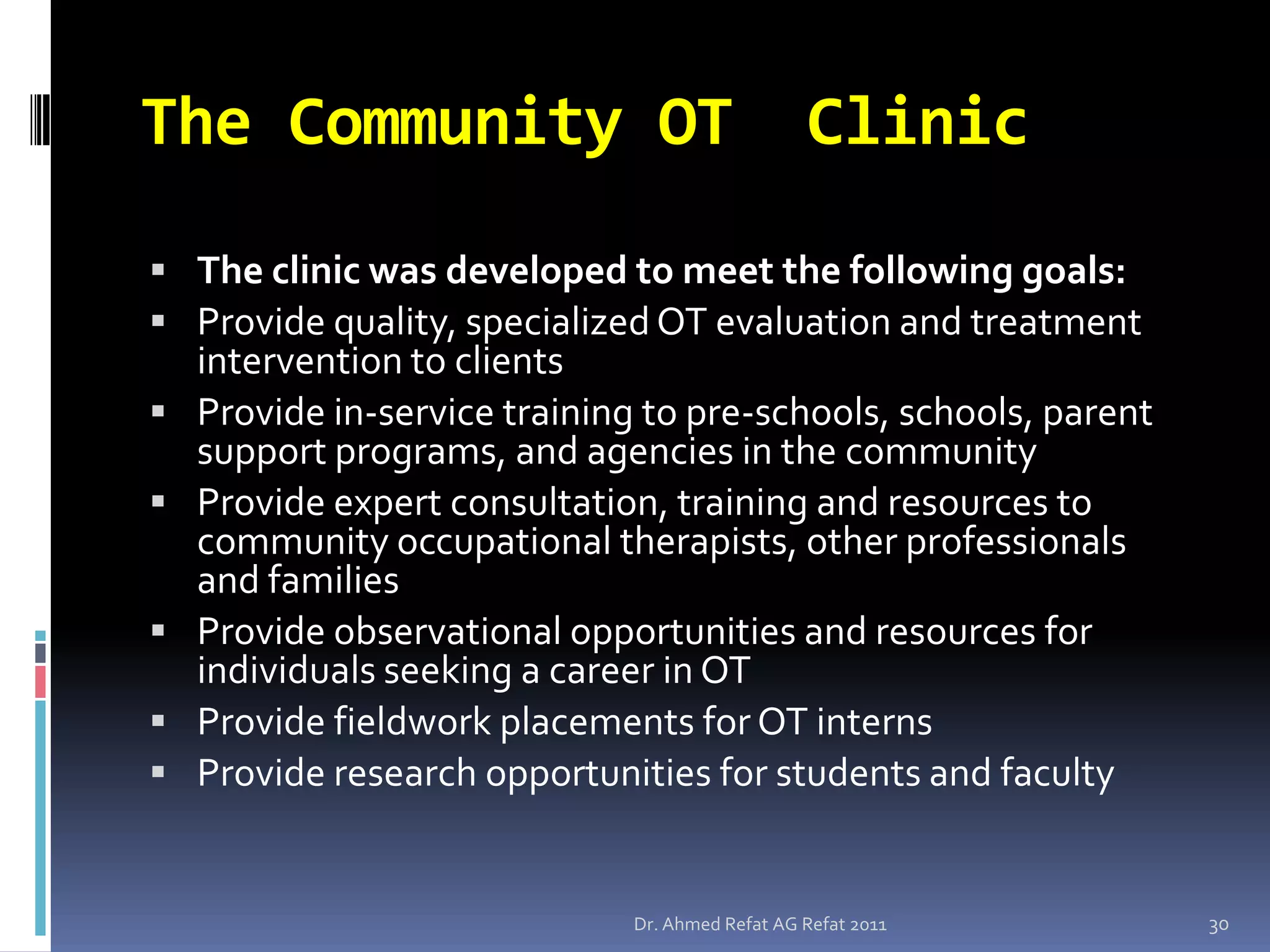 COMMUNITY OCCUPATIONAL THERAPY: | PDF
