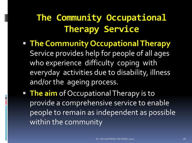 COMMUNITY OCCUPATIONAL THERAPY: | PDF
