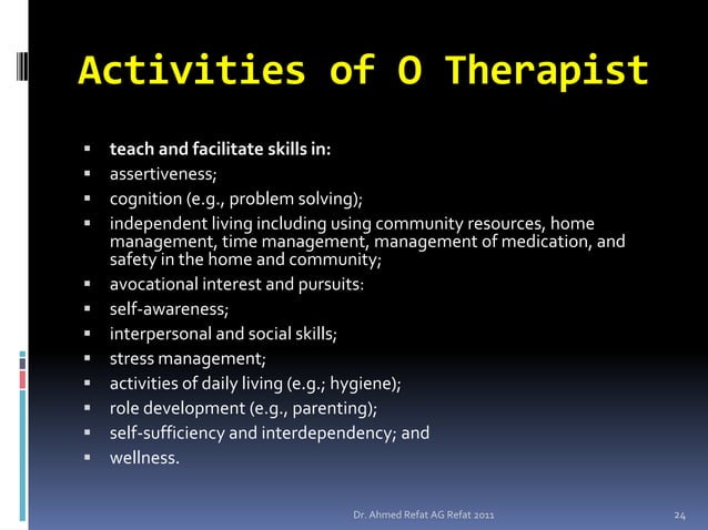 COMMUNITY OCCUPATIONAL THERAPY: | PDF
