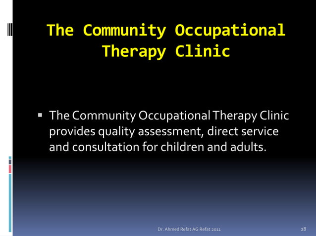 COMMUNITY OCCUPATIONAL THERAPY: | PDF