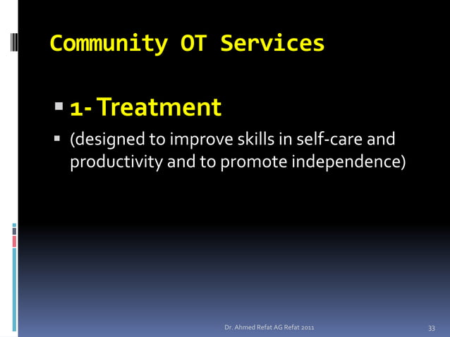 COMMUNITY OCCUPATIONAL THERAPY: | PDF