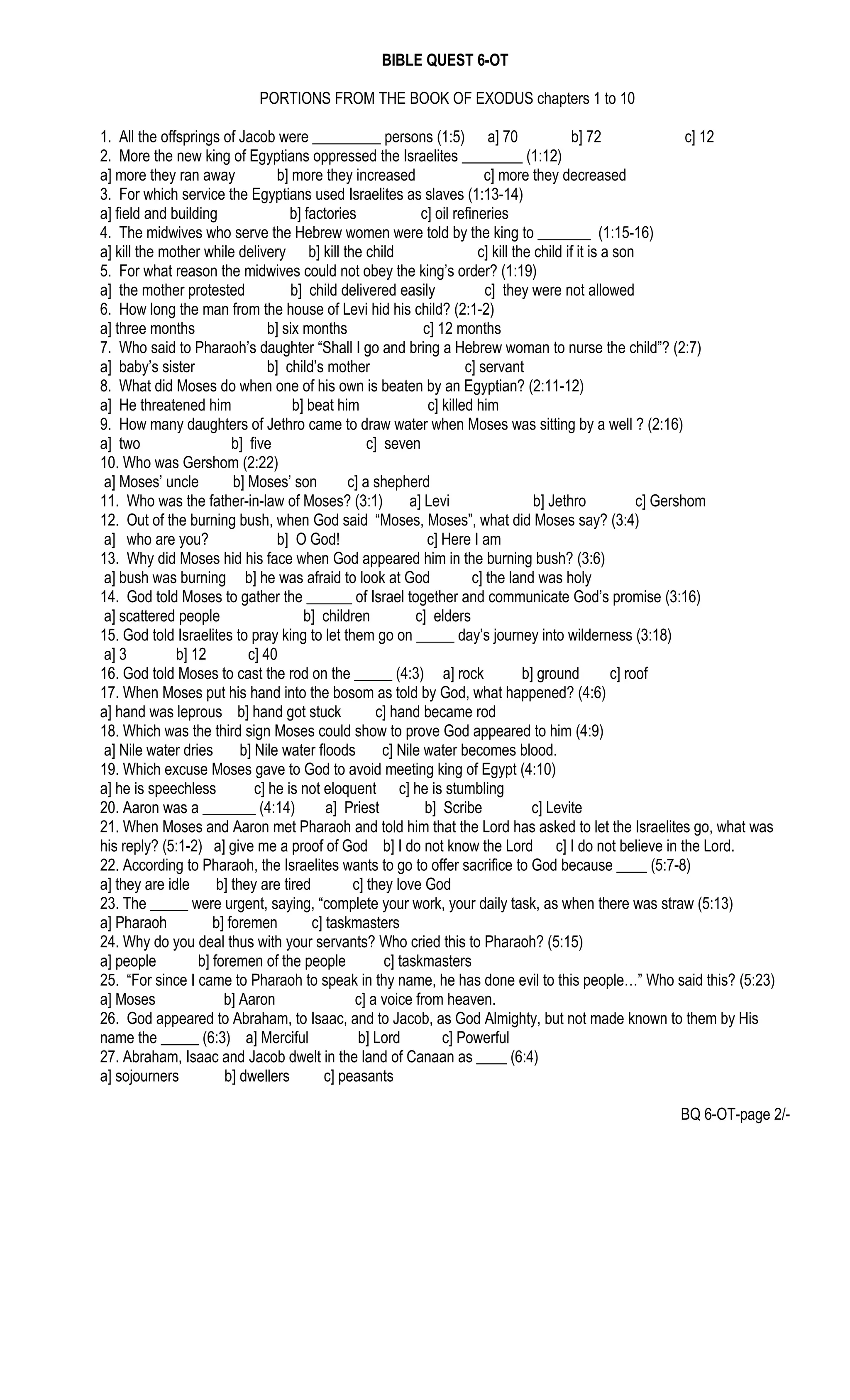 Ot06 exodus 1-10 | DOC