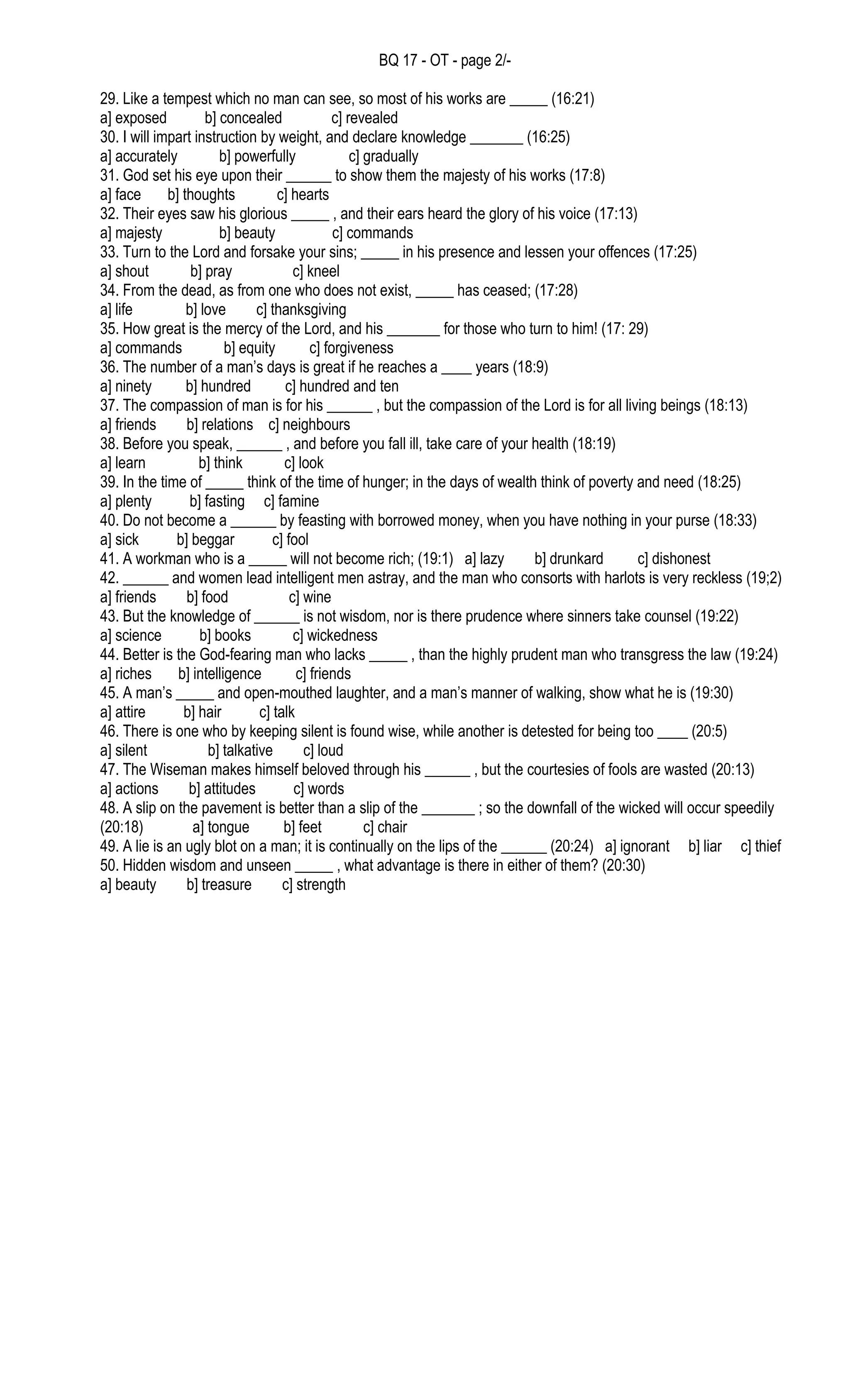 Ot17 sirach2-11-20 | PDF