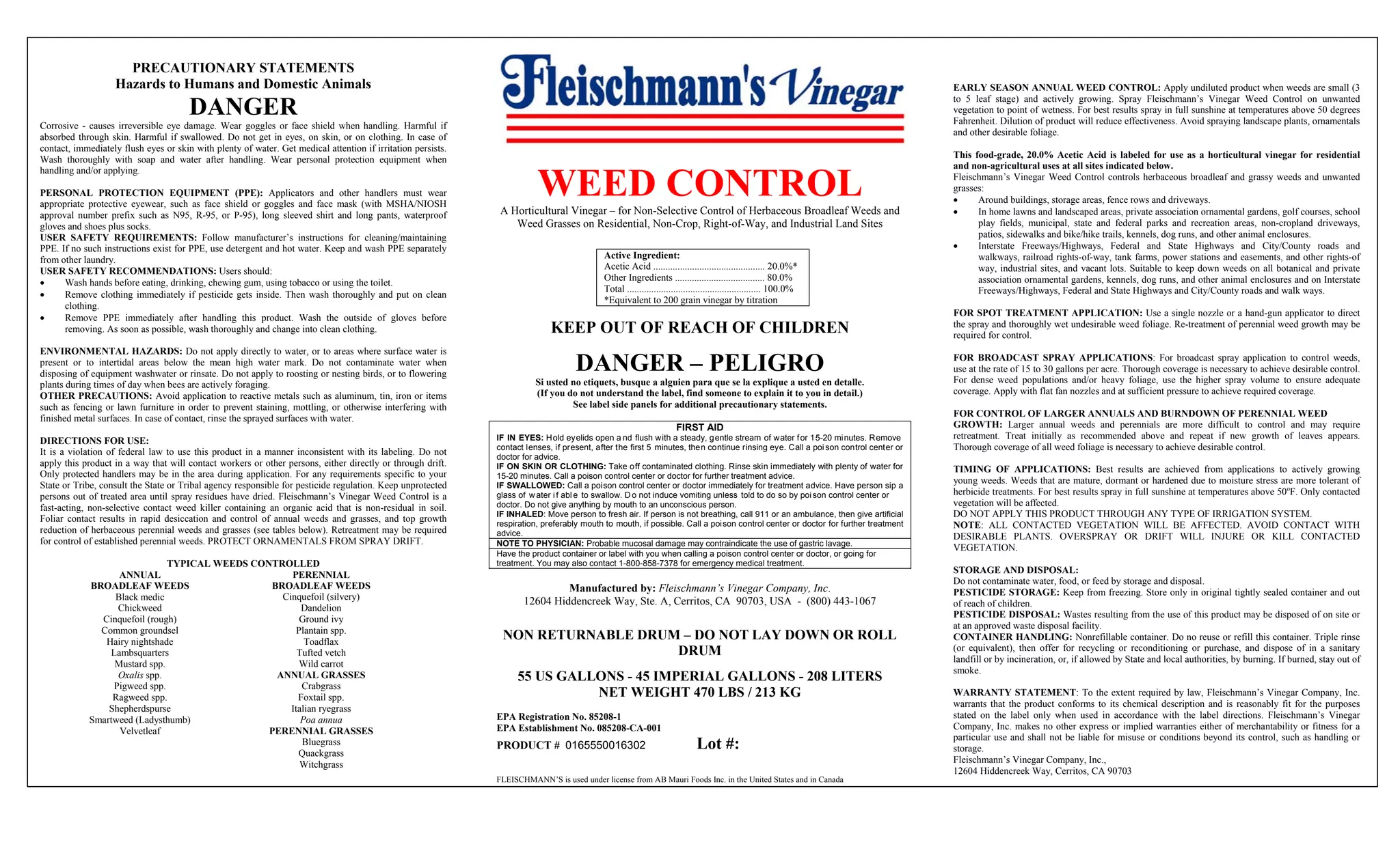 Vinegar Weed Control | PDF