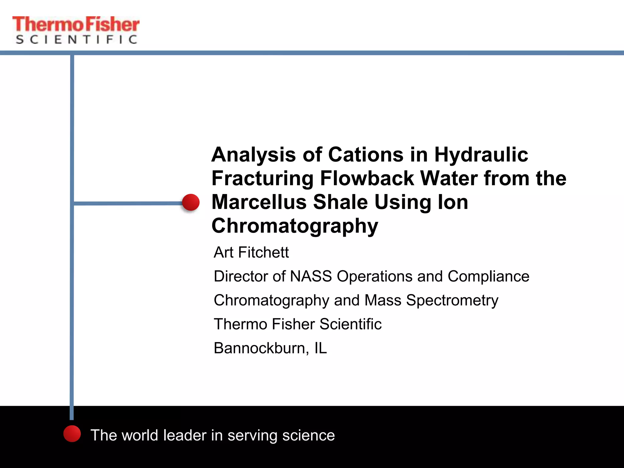 Analysis of Cations in Hydraulic Fracturing Flowback Water from the ...