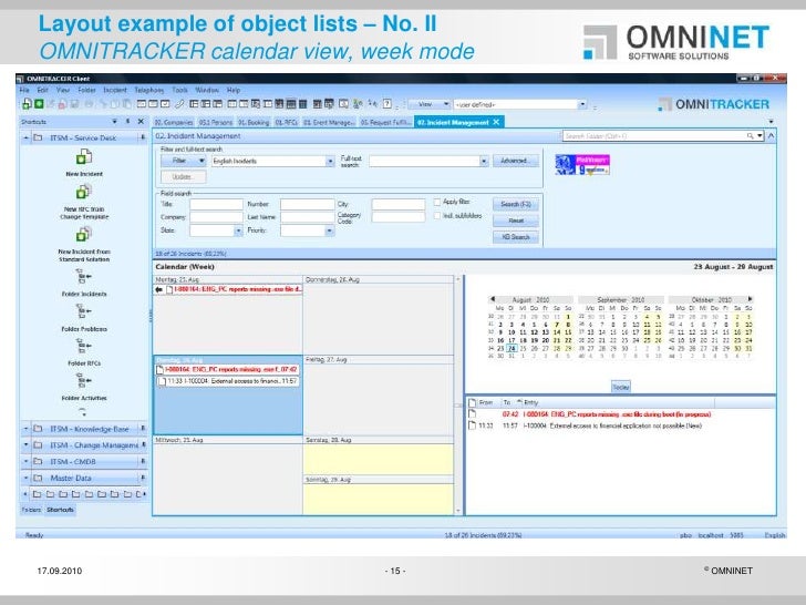 OMNITRACKER 9 Screenshots
