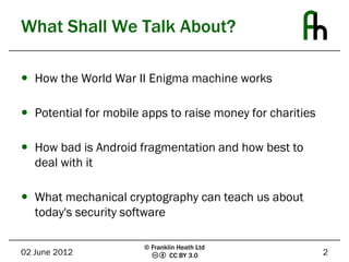 Fund Raising with an Android Enigma Machine Simulator | PDF