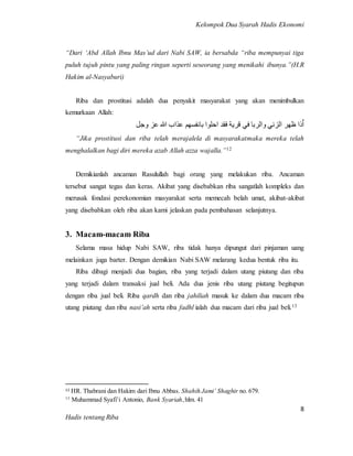 Makalah syarah hadis ekonomi, Hadis tentang Riba | DOCX
