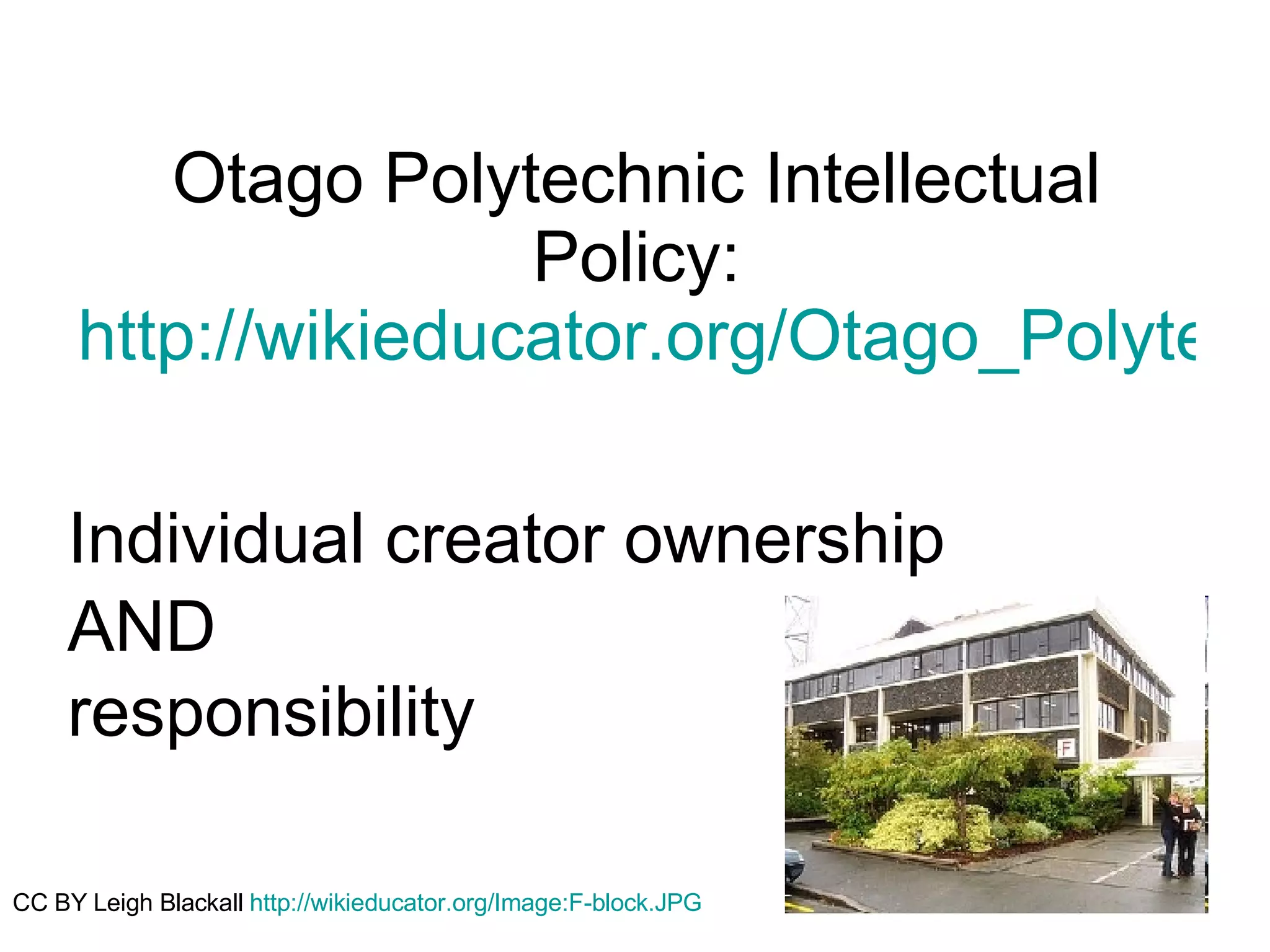 Otago Polytechnic IP & Copyright | PPT