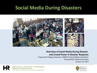 Overview of Social Media During Disaster | PPT