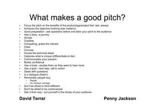 OTA The Art of the Pitch Workshop handout | PDF | Business | Business ...